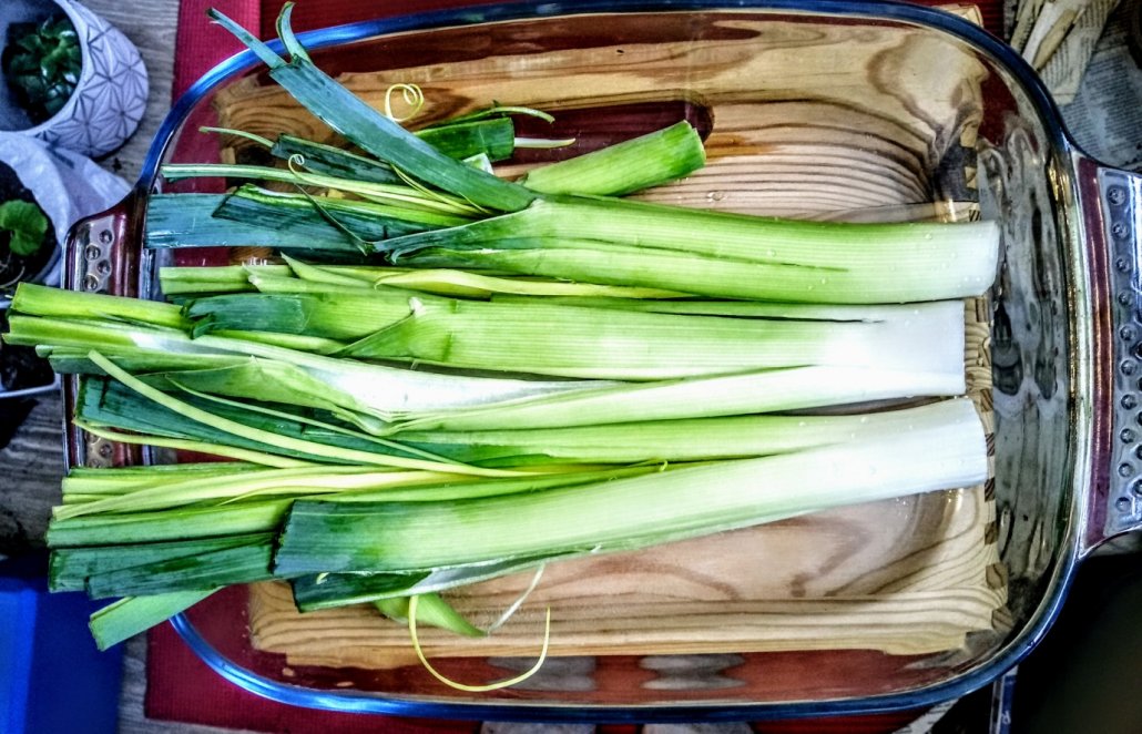 Steamed leeks wrapped in ham – Going Postal